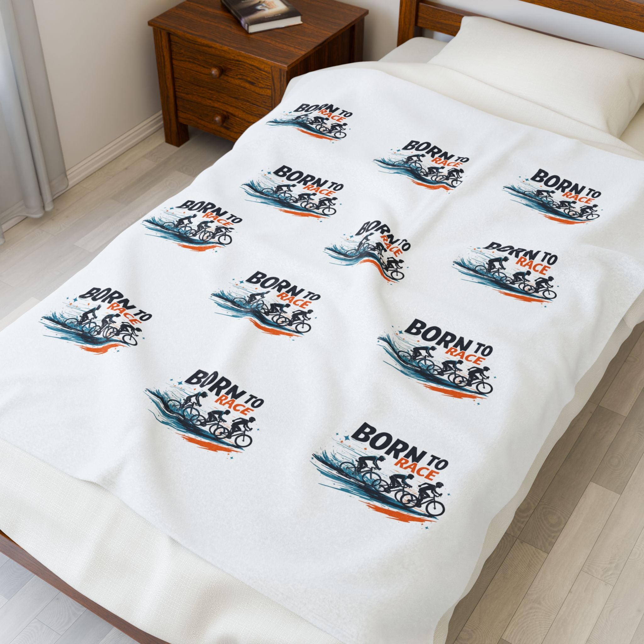 Velveteen Plush Blanket - Cozy Surf Bike Motif, 50x60" – TriLaunchpad